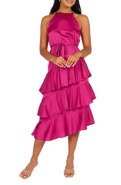 Petal & Pup Seychelle Asymmetric Tiered Dress - Orchid | Editorialist