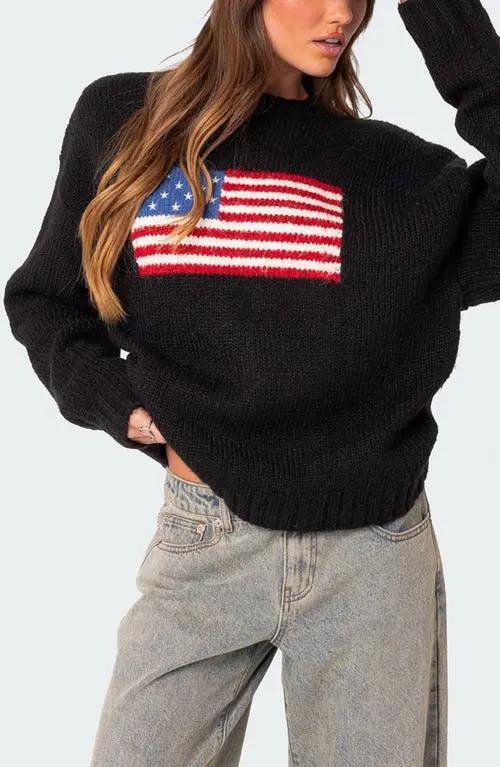 EDIKTED Usa Oversized Chunky Sweater - Black