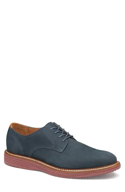 Johnston & Murphy Upton Plain Toe Derby - Navy Nubuck