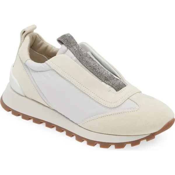 Brunello Cucinelli Monili Trim Runner Sneakers - White