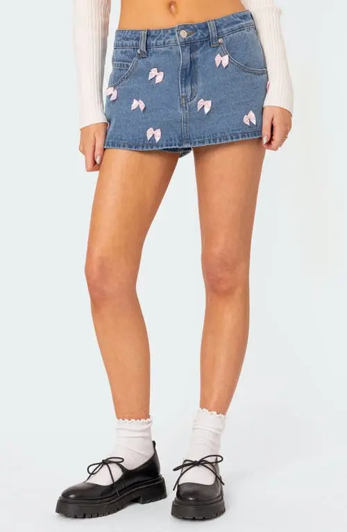 EDIKTED Alivia Denim Miniskort