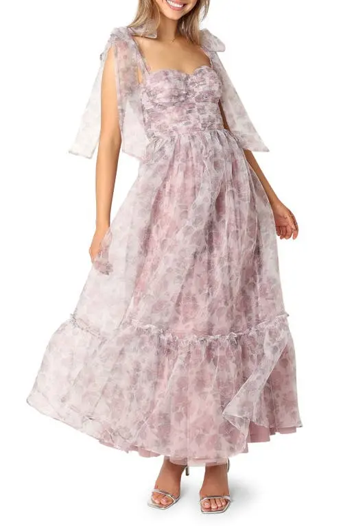 PETAL & PUP Floret Bow Strap Midi Sundress - Dark Purple