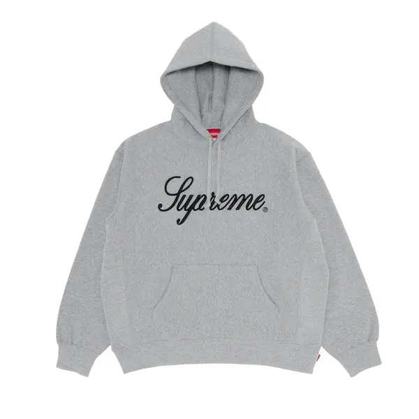 Supreme Raised Script Hooded Sweatshirt - Grey