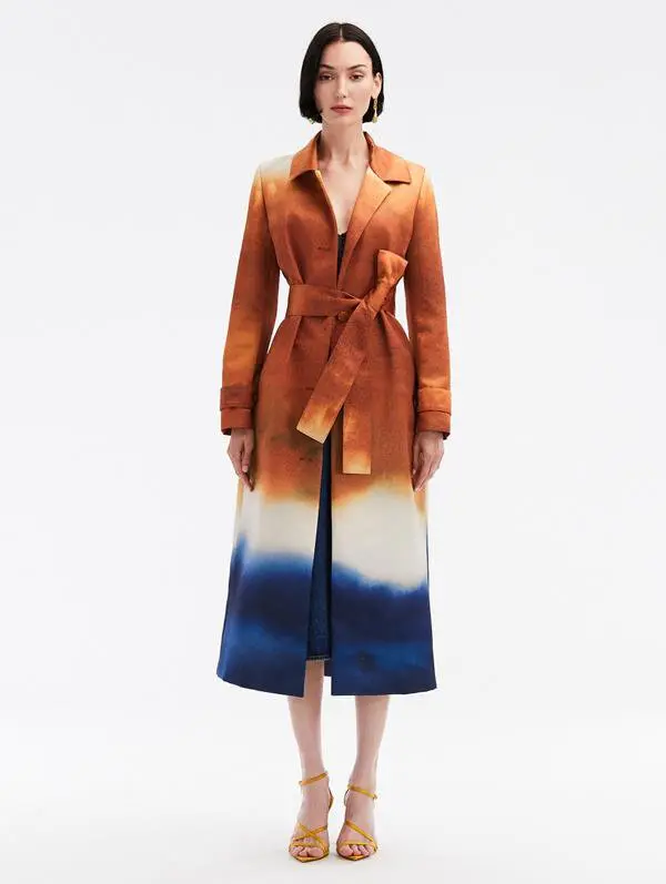 Manteau Trench Oscar De La Renta Fille - Marine, Coton, Taille 10 Ans - Neuf Avec étiquettes