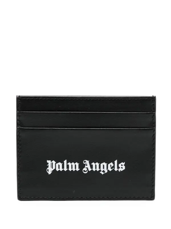 Palm Angels Logo-print Leather Cardholder - Black