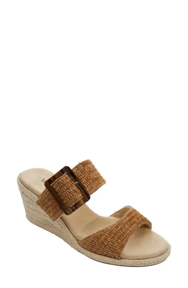 Vaneli Layla Espadrille Wedge Slide Sandal - Camel | Editorialist