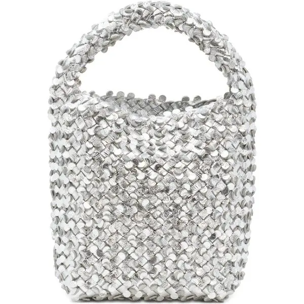 Bottega Veneta Cabat Top Handle Bucket Bag - Silver/ Gold