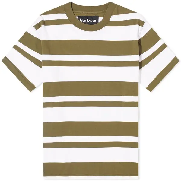 Barbour Os Friars Stripe T-Shirt In Mid Olive 70% Off Editorialist