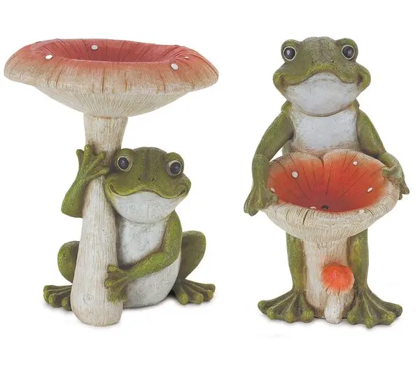 MELROSE Garden Frog With Mushroom