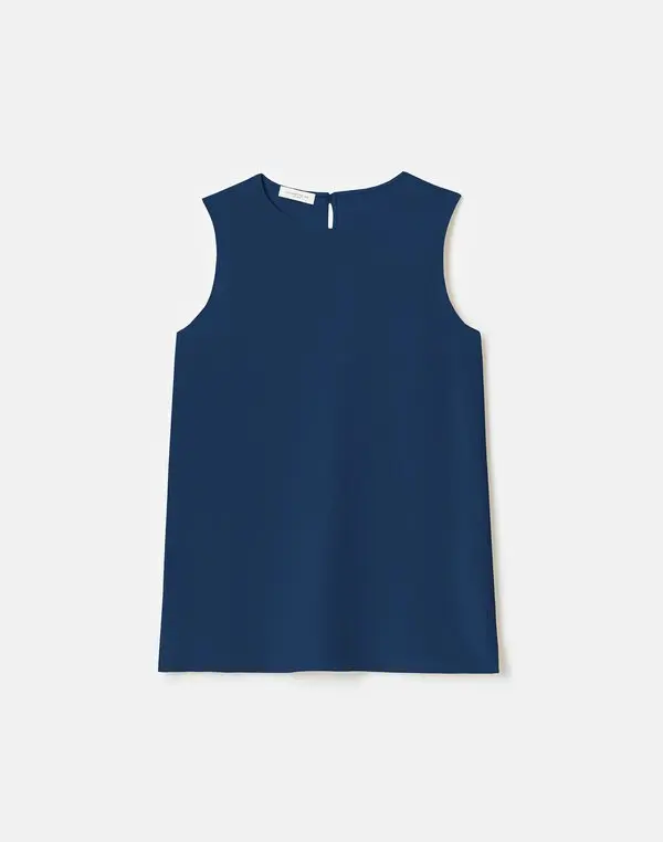 Lafayette 148 New York Plus-size Sleeveless Blouse - Lido Blue