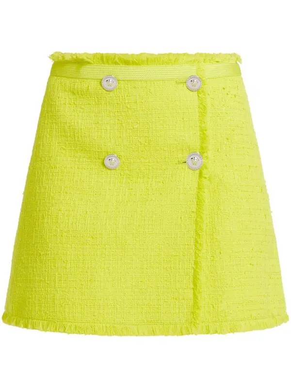 Versace Medusa-button Tweed Miniskirt