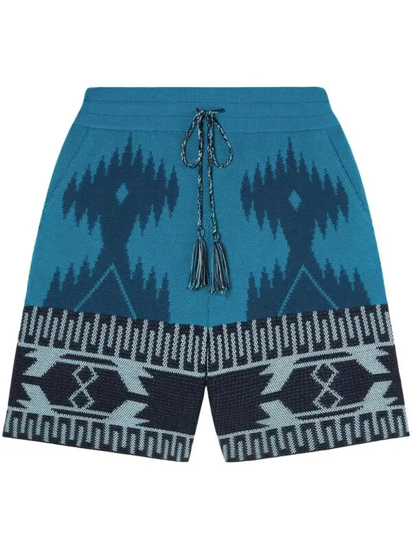 Alanui Icon Piquet Bermuda Shorts - Blue