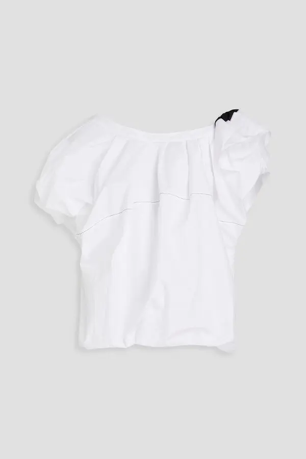 3.1 Phillip Lim Ruffled Cotton-blend Poplin Top - White