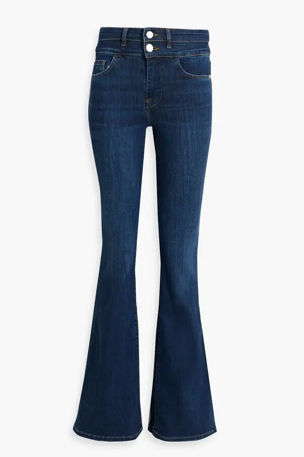 FRAME Le High Flare High-rise Jeans - Dark Denim