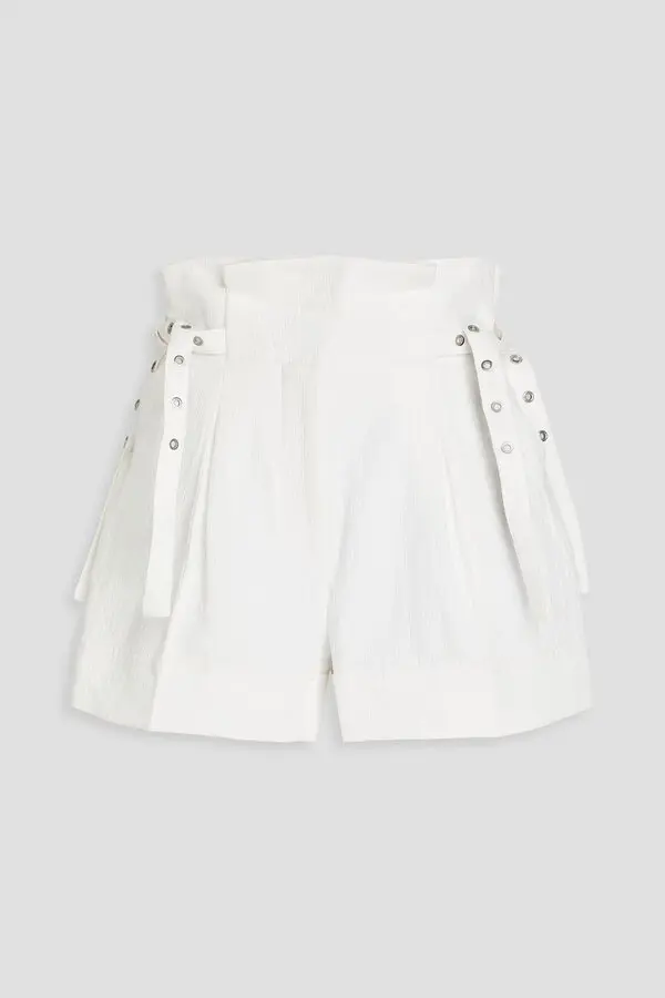 3.1 Phillip Lim Hammered Cotton And Linen-blend Shorts - Off-white