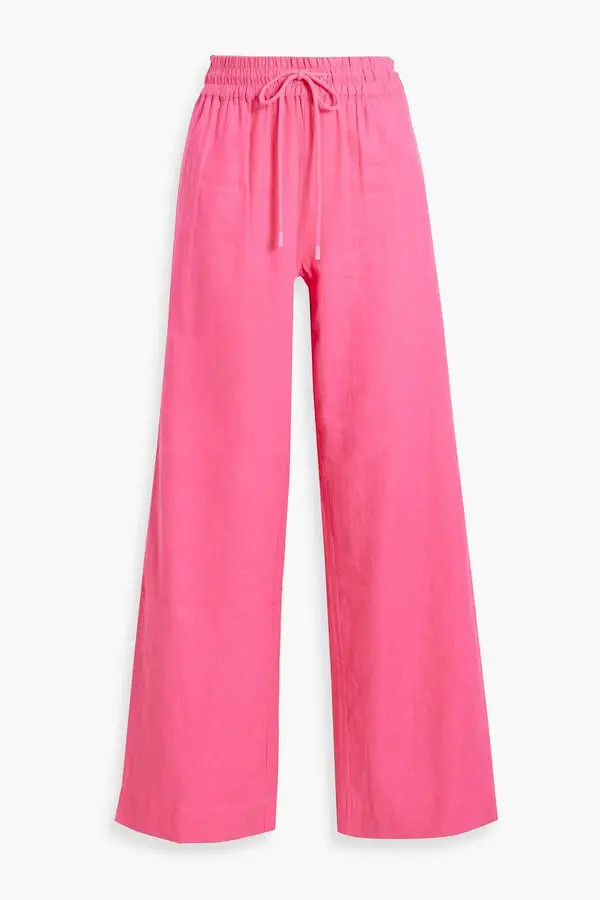 FRAME Linen-blend Wide-leg Pants