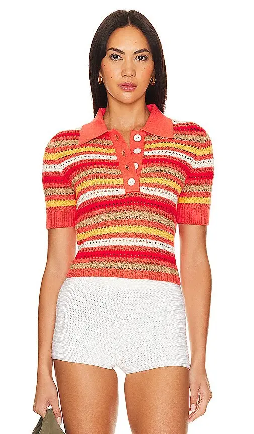 LOVERS AND FRIENDS Lucia Polo Top - Summer Red