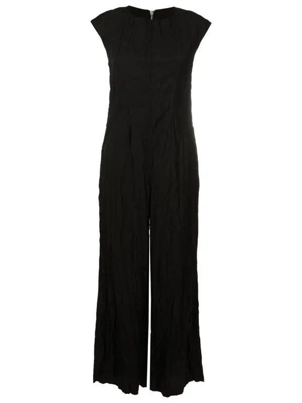 UMA | RAQUEL BLAY Uma | Raquel Davidowicz Crinkled-finish Wide-leg Jumpsuit - Black