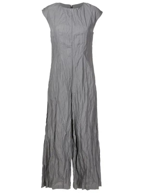 UMA | RAQUEL BLAY Uma | Raquel Davidowicz Crinkled-finish Wide-leg Jumpsuit - Grey