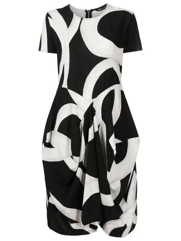 UMA | RAQUEL BLAY Uma | Raquel Davidowicz Abstract-pattern Draped Dress - Black