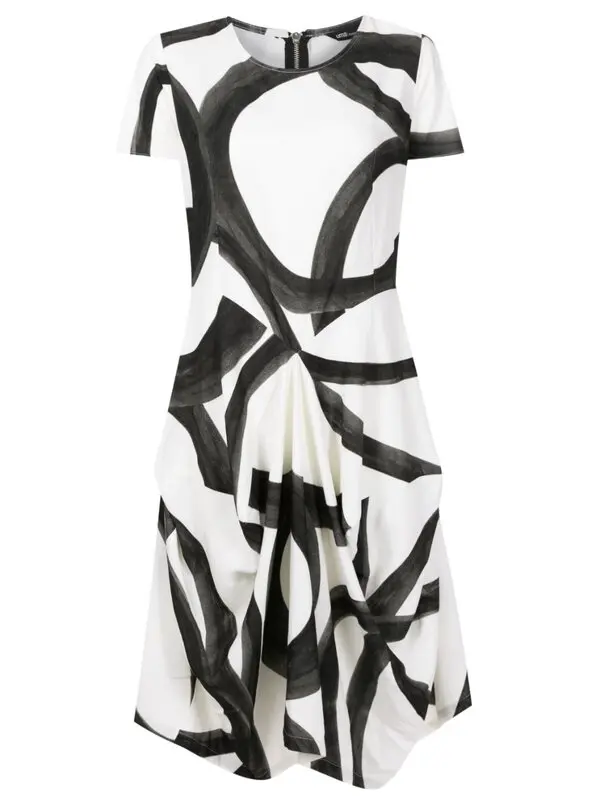 UMA | RAQUEL BLAY Uma | Raquel Davidowicz Abstract-pattern Draped Dress - White