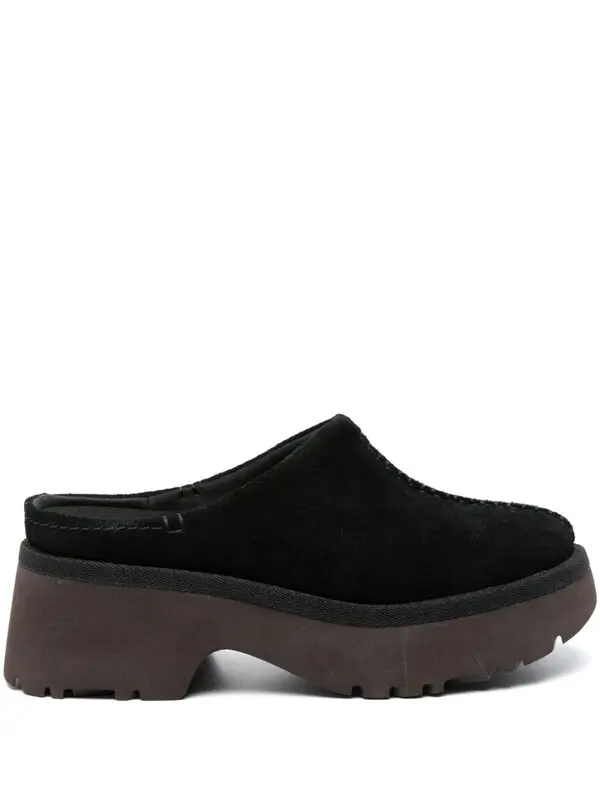 UGG New Heights 50mm Suede Clogs - Black | Editorialist