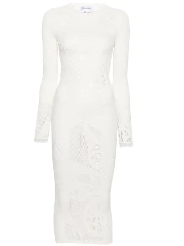 Blumarine Lace-trimmed Panelled Midi Dress