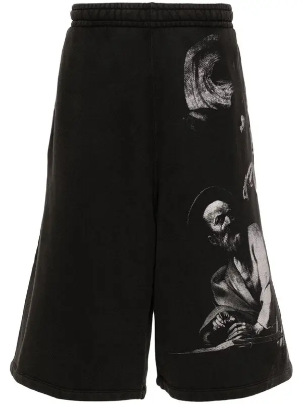 Off-White Graphic Print Track Shorts - Grey