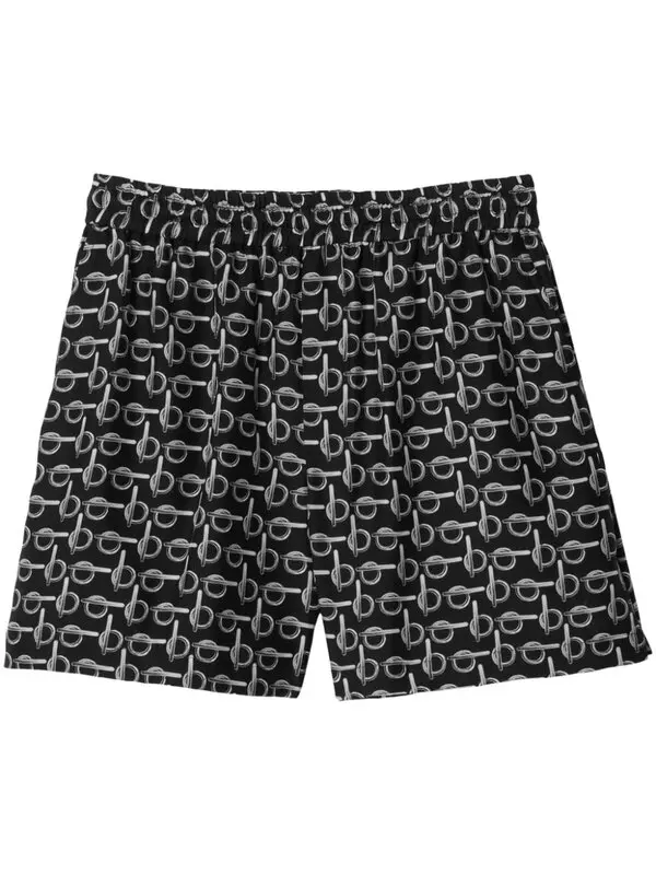 Burberry B-print Silk Shorts - Black