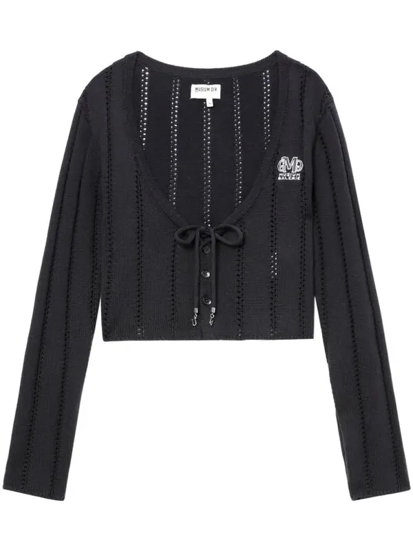 MUSIUM DIV. Logo-embroidered Cropped Cardigan