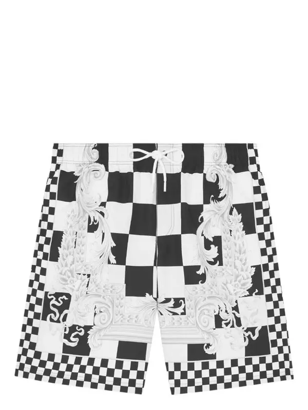 Versace Barocco-print Swim Shorts - Black