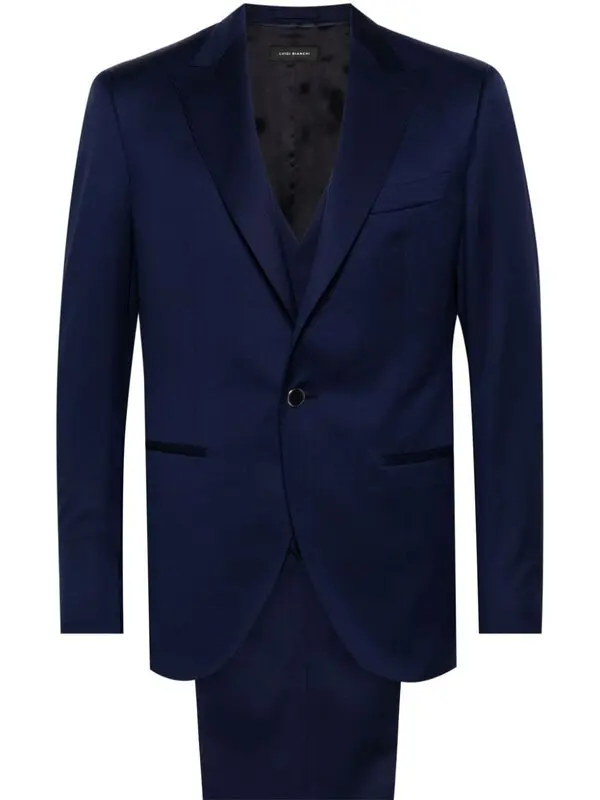 LUIGI BIANCHI MANTOVA Single-breasted Three-piece Suit - Blue