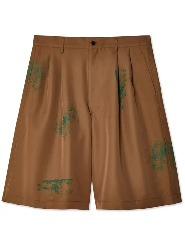 Comme Des Garçons Spray Paint-print Shorts