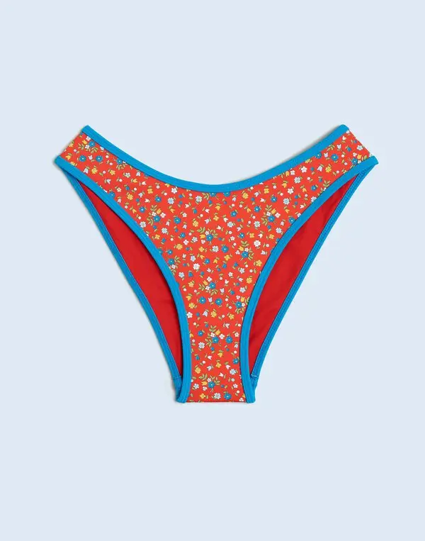 Madewell Frankies Bikinis Dove Classic Bikini Bottom - Seaside Farm Print