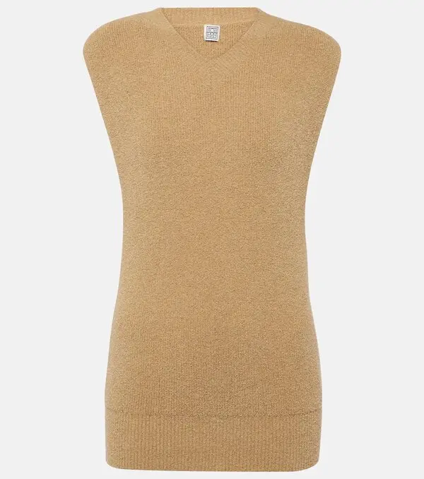 TOTÊME Cotton-blend Terry Sweater Vest - Beige