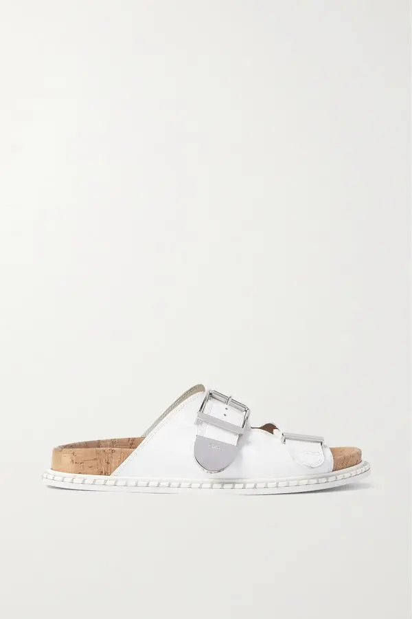 Chloé Rebecca Buckled Leather Slides