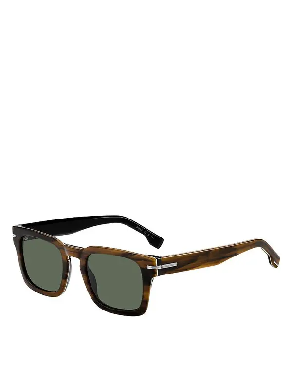 Hugo Boss Rectangular Sunglasses In Havana/Green Solid - 25  display picture 1