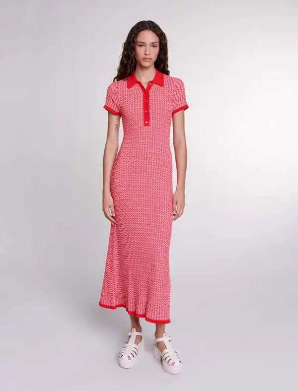 maje herringbone knit midi dress Buy Maxi - Red At 40% Off blue ball gowns