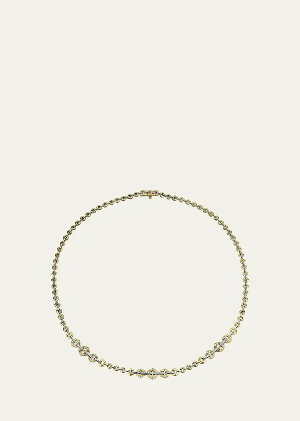 DRIES CRIEL 18k Bicolor Gold Diamond Flow Bond Necklace - Yg | Editorialist