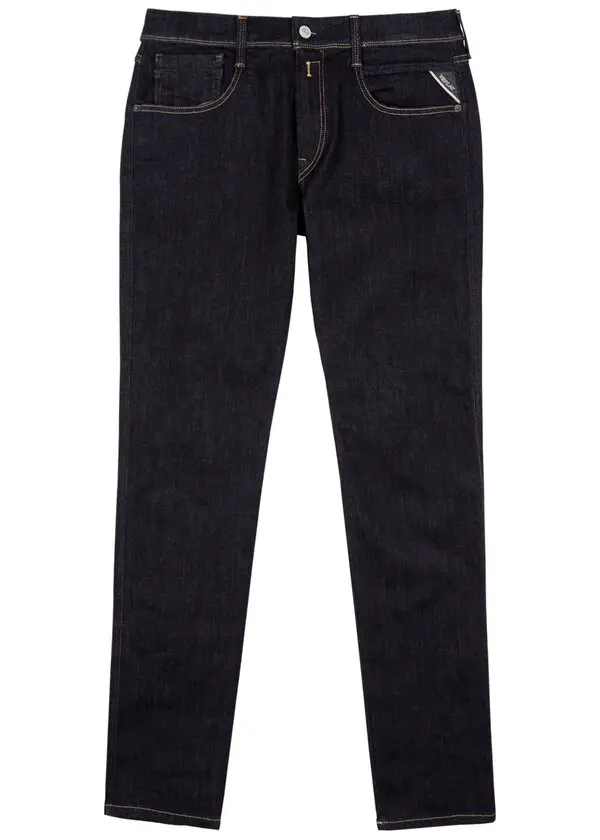 REPLAY Anbas Hyperflex Re-used Slim-leg Jeans - Dark Blue