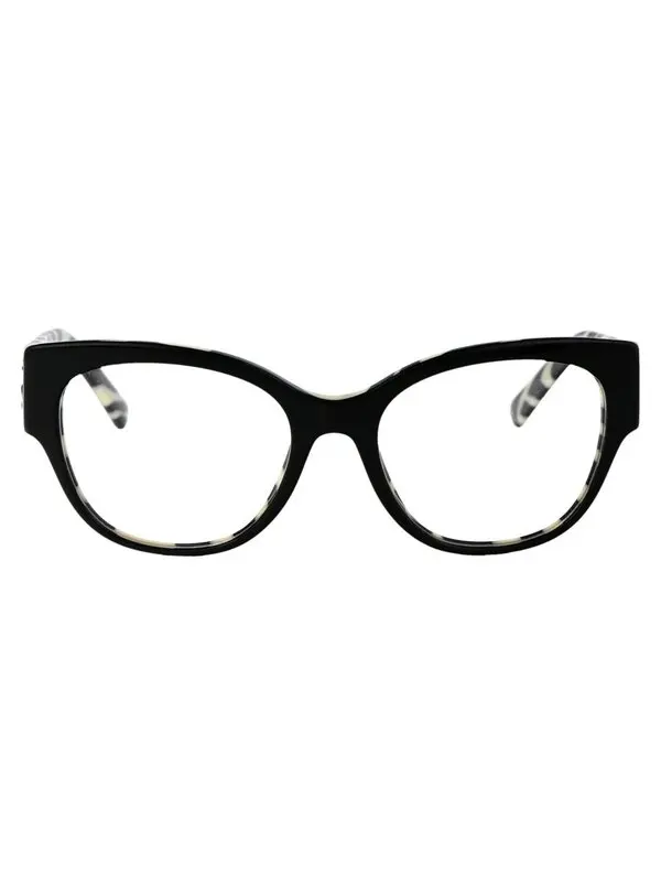 Dolce & Gabbana Full Rim Cat Eye Eyeglasses - 3372 Black On Zebra
