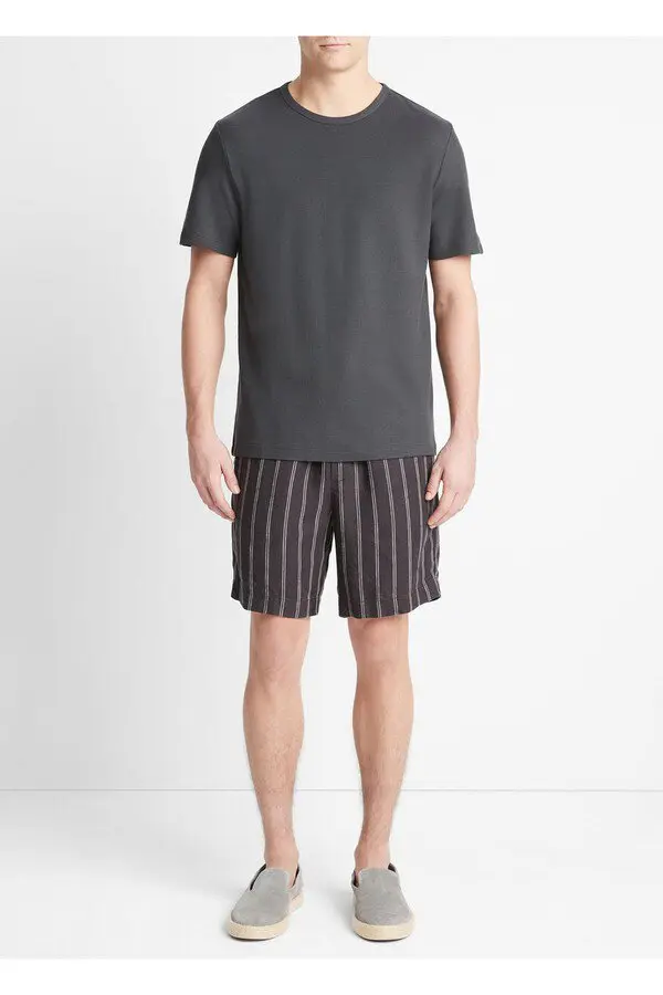 Vince Pima Cotton Piqué Crew Neck T-shirt - Black