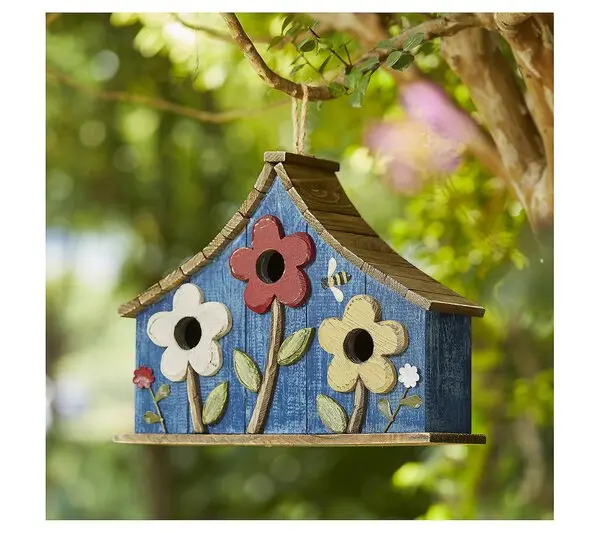 GLITZHOME 15 Three Story Xl Villa Style Decor Ative Birdhouse