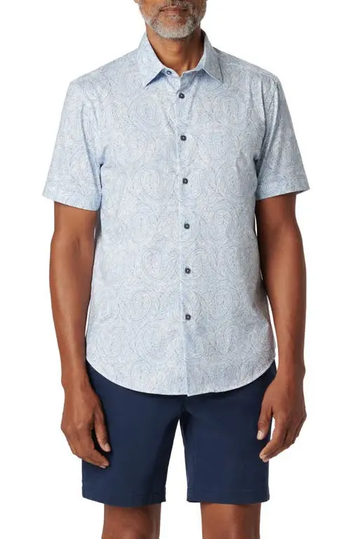 Bugatchi Miles Ooohcotton® Floral Short Sleeve Button-up Shirt