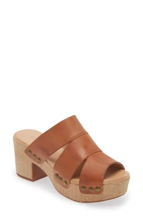 CHOCOLAT BLU Griffin Platform Slide Sandal - Whiskey Leather