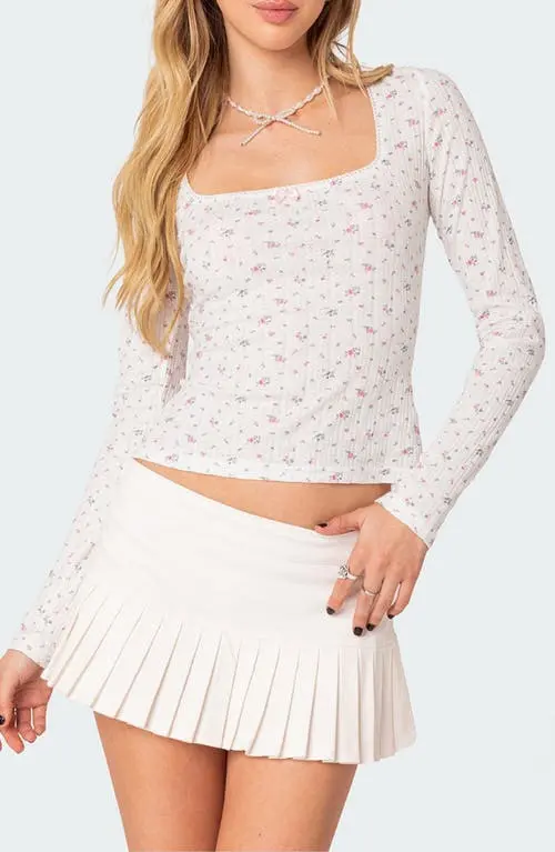 EDIKTED Aviana Pointelle Top