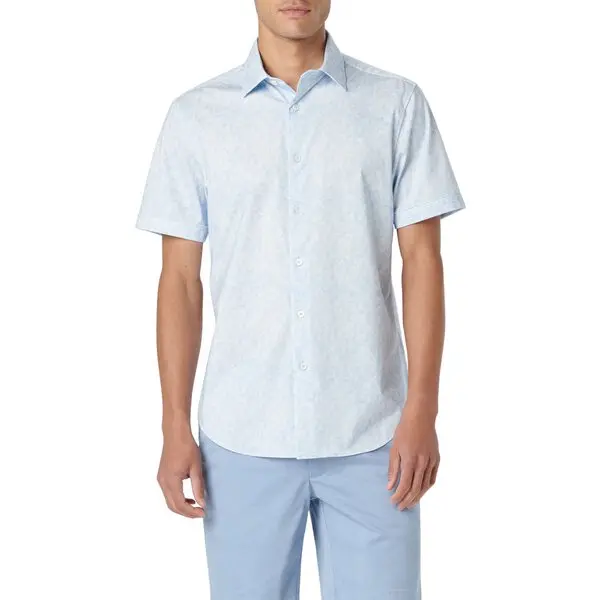 Bugatchi Miles Ooohcotton® Watercolor Short Sleeve Button-up Shirt