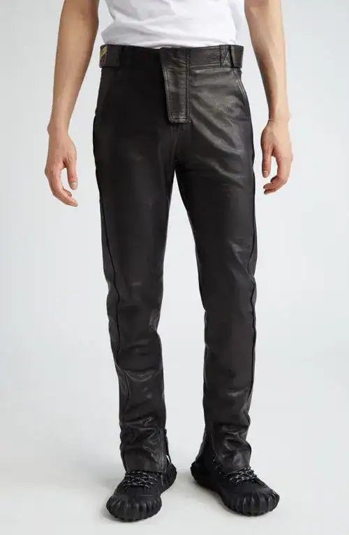 Martine Rose Gender Inclusive Paneled Leather Pants In Black - 70