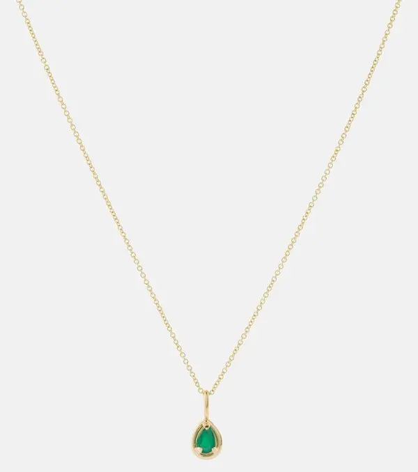STONE AND STRAND Bonbon Emerald Pendant Necklace - Gold