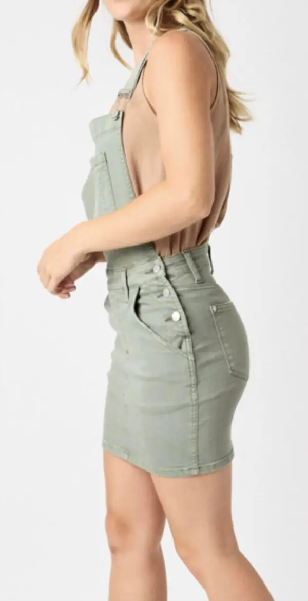 Buy JUDY BLUE Overalls Skirt In Sage - Multi At 39% Off | Editorialist